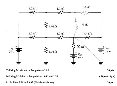solved please multisim and matlab to solve the circuit