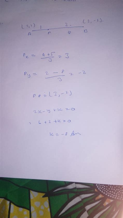 the line segment joining the points a 2 1 and b 5 8 is trisected the