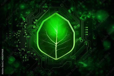 Abstract Green Leaf Dynamic Energy Icon On A Green Leaf Background