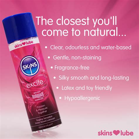 Skins Excite Tingling Sensation Water Based Lubricant 130ml Condoms Uk