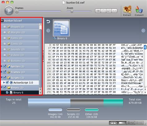 view the file s inner structure in flash decompiler