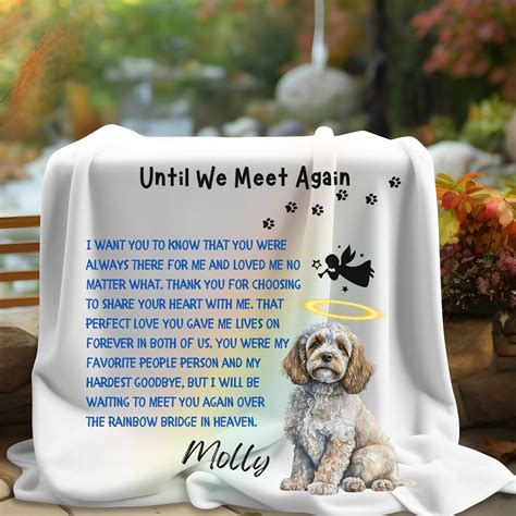 Personalized Cockapoo Memorial Blanket Custom Cockapoo Dog Name Plush