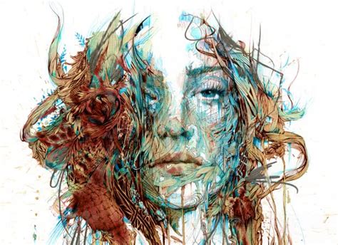 Carne Griffiths Faces Floral People Portrait Figurative Hand