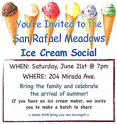 Ice Cream Social June 21 2025 San Rafael Meadows