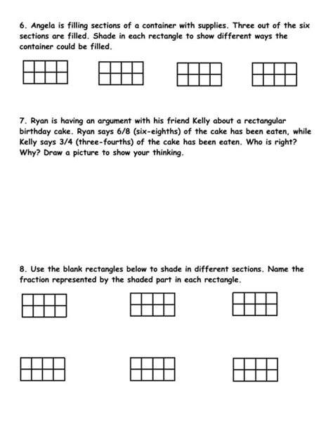 Editable Fraction Practice Rectangular Arrays And Area Models Practice
