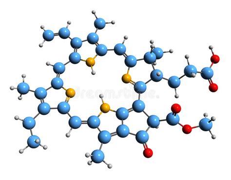 3d Image Of Pheophorbide A Skeletal Formula Stock Illustration
