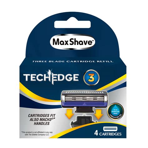Max Shave Tech Edge Mens 3 Blade Refills 4s Zimseller Pharmacy