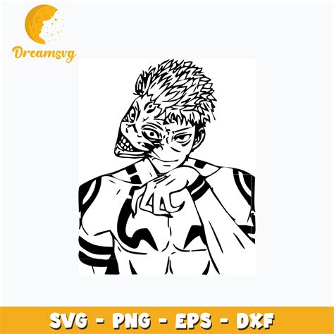 Sukuna Face Black White Svg Anime Svg Jujutsu Kaisen Svg Dreamsvg Store