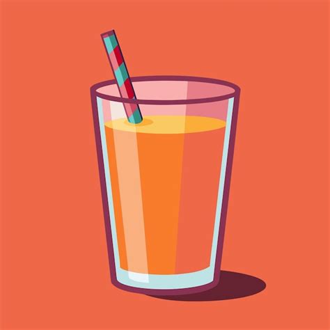 Un Vaso Con Una Paja Y Una Paja En él Vector Premium
