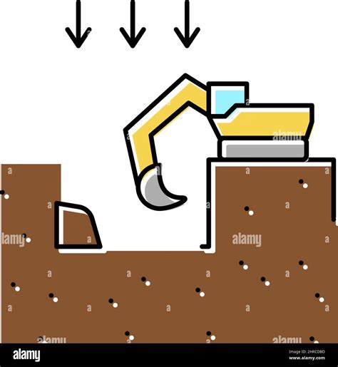 Excavation Pit For Building Color Icon Vector Illustration Stock Vector Image And Art Alamy