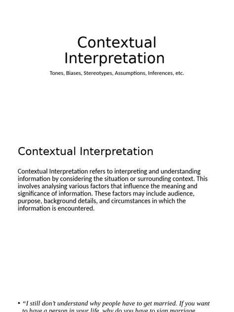 Contextual Interpretation Pdf Bias Stereotypes