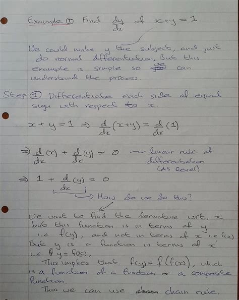 A Level Maths Notes A2 Differentiation Implicit Differentiation Part 1