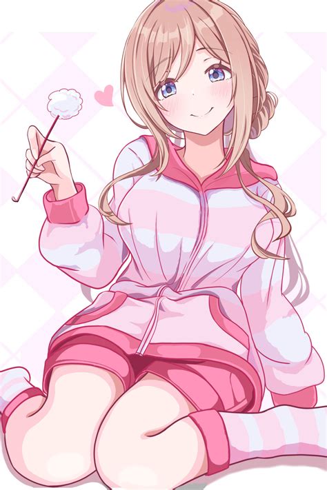Safebooru 1girl Absurdres Argyle Background Arm Support Blue Eyes