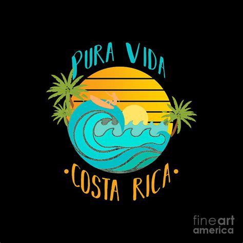 Pura Vida Costa Rica Souvenirs T Drawing By Daniel M Clark Fine