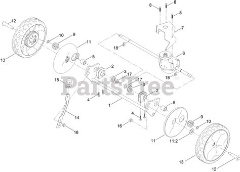Toro 21352 Toro 21 Recycler Walk Behind Mower Sn 412256383 412999999 Rear Wheel And