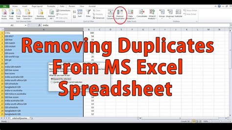 How To Remove Duplicate Entries From Spreadsheet Microsoft Excel Tips