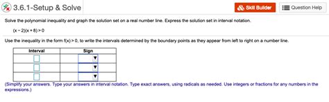 solved 3 6 1 setup and solve skill builder question help solve