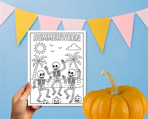 Summerween Coloring Pages Printable Summer Halloween Coloring Activity