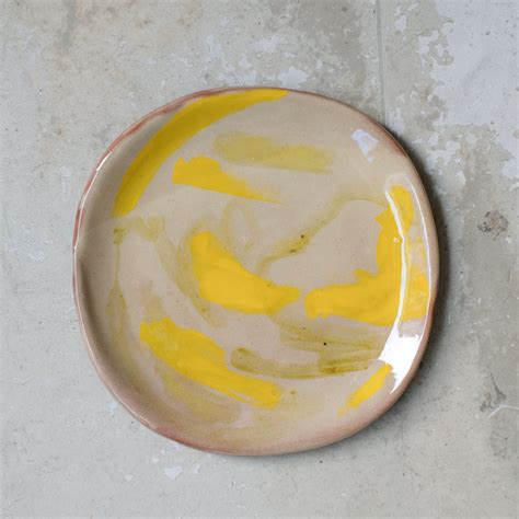 Plate A2309 In Red Earthenware D 19cm Multicolor By Héloise Bariol Brutal Ceramics