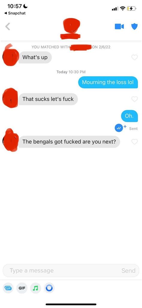 Damn Tinder Girl Being A Damn Savage For Us Bengals Fans R Bengals