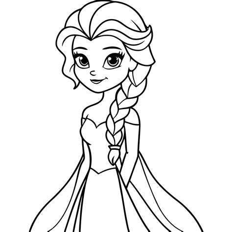 Elsa Black And White Coloring