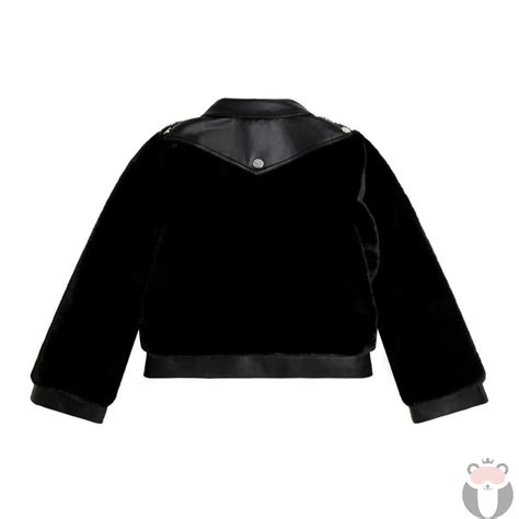 Guess Детско кожено яке с косъм за момиче Tedikobg