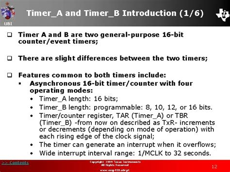 Msp 430 Teaching Materials Ubi Chapter 7 Timers
