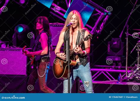 Derek Sharp Singing With Canadian The Guess Who Band At Epcot 50 Editorial Photography Image