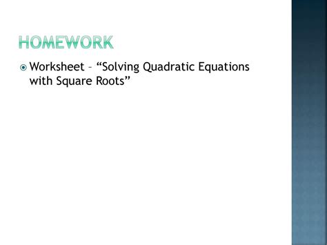 91 Solving Quadratic Equations Using Square Roots Ppt Download