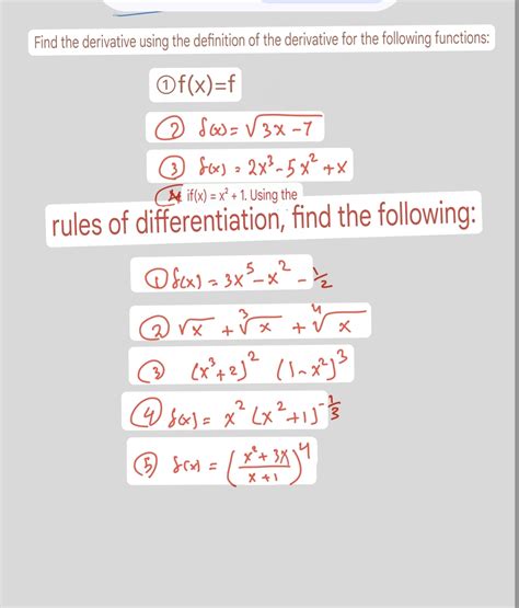 Solved Find the derivative using the definition of the | Chegg.com