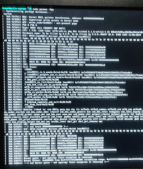 Kernel Panic On Pacman Syu Rartixlinux