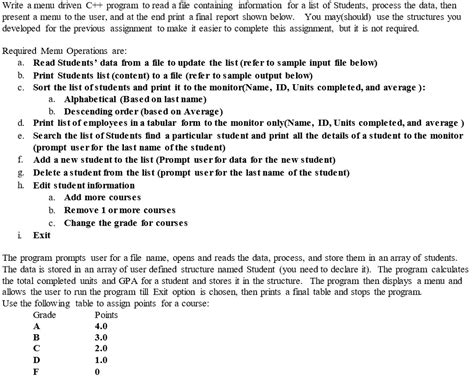 Solved Write A Menu Driven C Program To Read A File