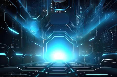 Premium AI Image Geometric Technology Background Design Generative AI