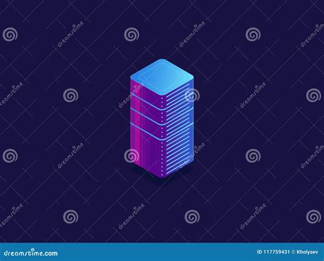 Server Room Cloud Data Storage Data Center Database Technology Blocks Digital Science