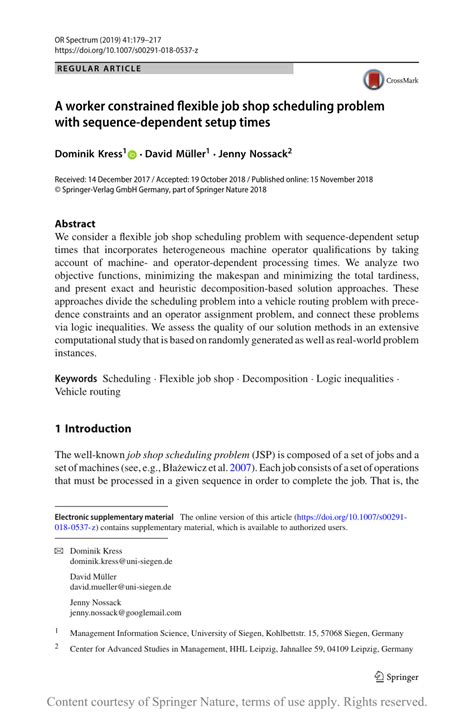 A Worker Constrained Flexible Job Shop Scheduling Problem With Sequence