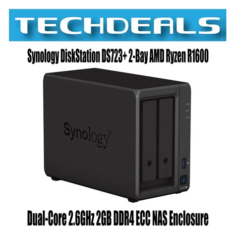 Synology DiskStation DS723+ 2-Bay AMD Ryzen R1600 Dual-Core 2.6GHz 2GB ...