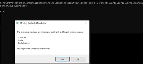 After Compiling Carla Server By Make Launch Windows The Built Ue4editorexe Cannot Work