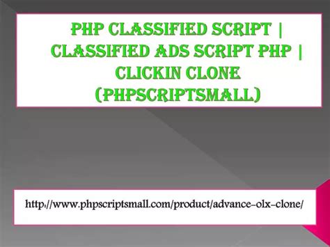 Ppt Php Classified Script Classified Ads Script Php Clickin Clone