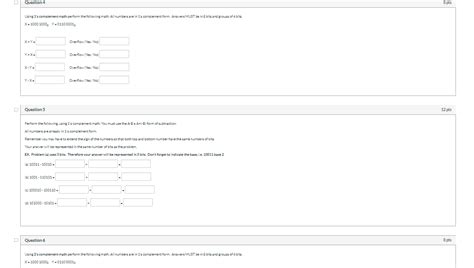Solved Dquestion 4 8pts Using 1s Complement Math Perform