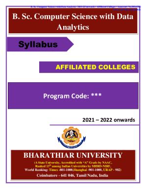 Fillable Online Syllabus B U Ac B Sc Computer Science With Data Analytics Syllabus Fax Email