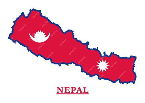 Premium Vector Nepal National Flag Map Design Illustration Of Nepal