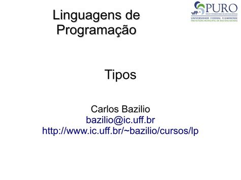 Pdf Linguagens De Programação Tipos · Cadeia De Caracteres Ou String