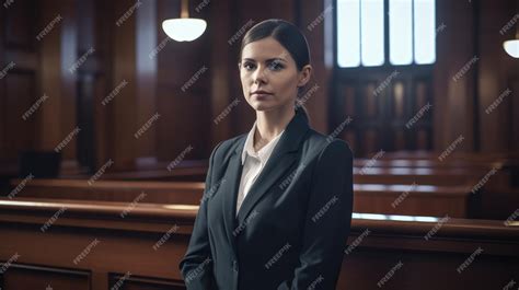 Premium Photo Lawyer Female Caucasian Young Adult Presenting In A