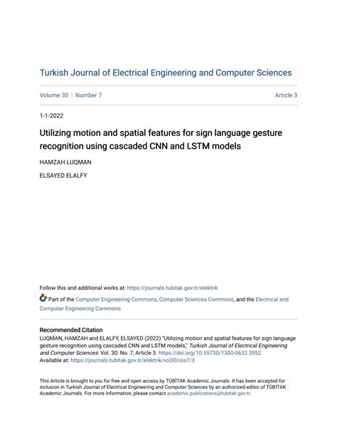 Pdf Utilizing Motion And Spatial Features For Sign Language Gesture