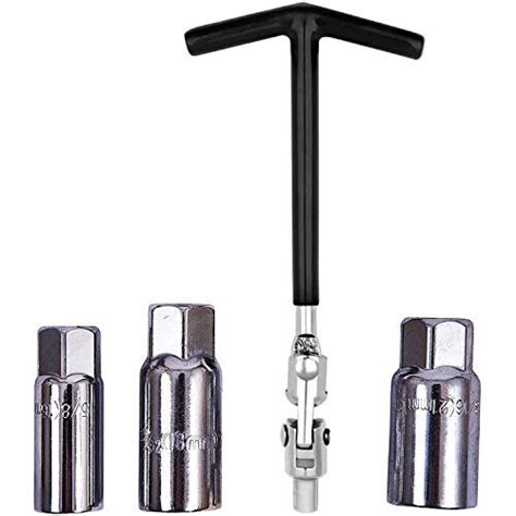 4pc T Bar Spark Plug Wrench Set Heavy Duty Chrome Spark Plug Removal 16mm 18mm 21mm Tool Wrench