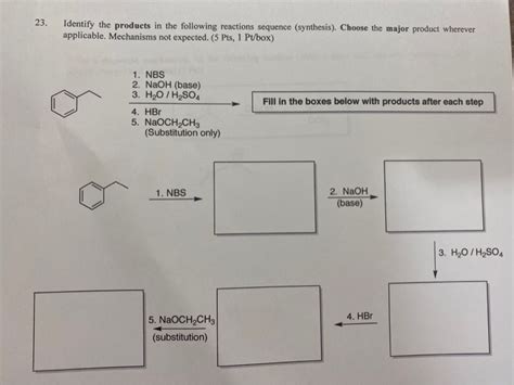 Solved 23. Identify the products in the following reactions | Chegg.com