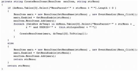 Dynamic Mainmenu Formation In Winform Application Using Dataset