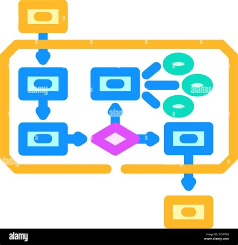 Algorithm Big Data Color Icon Vector Illustration Stock Vector Image