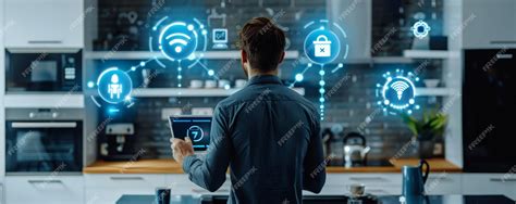 A Businessman Interacting With Internet Of Things Iot Devices In A