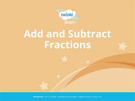 Lesson Presentation Adding And Subtracting Fractions Ppt